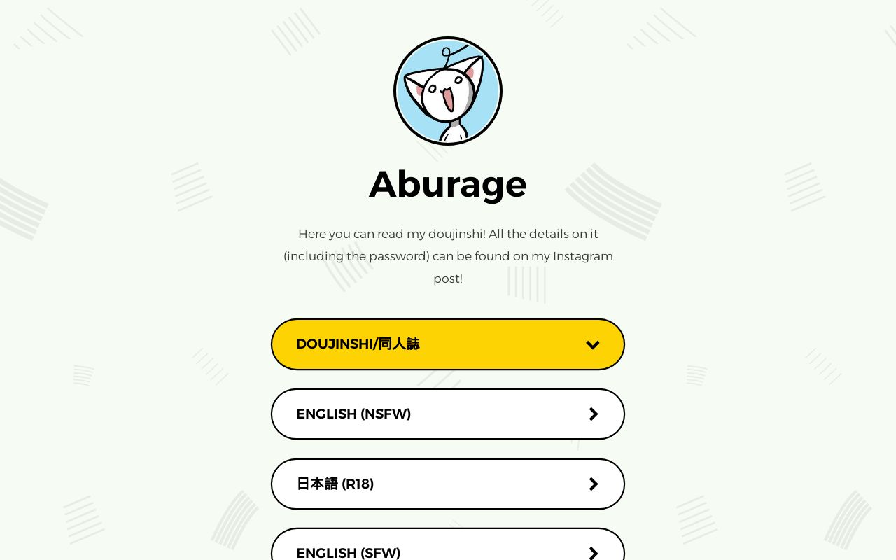 Aburage's doujinshi page